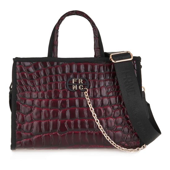 Γυναικεία Τσάντα Χειρός Σε Χρώμα Μπορντώ Κροκό FRNC 5902 BRD | kalista.gr